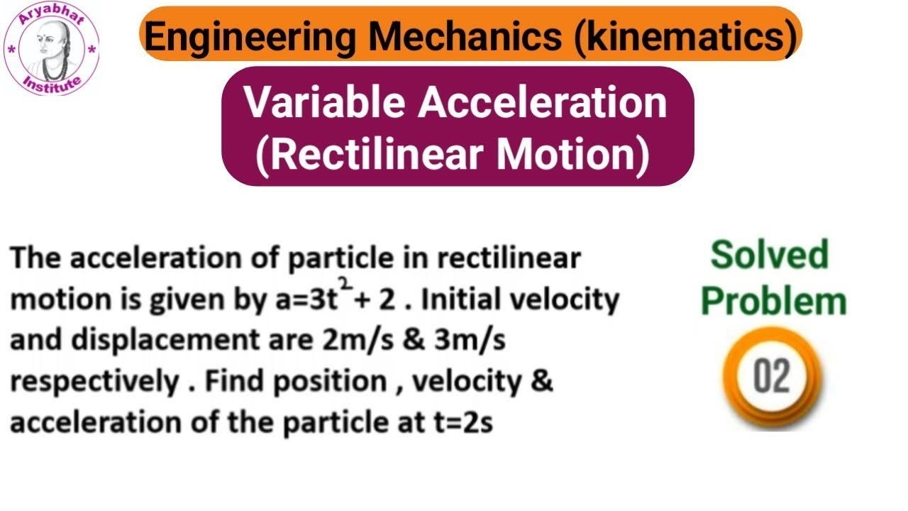 Variable Acceleration Rectilinear Motion Kinematics Problem 2