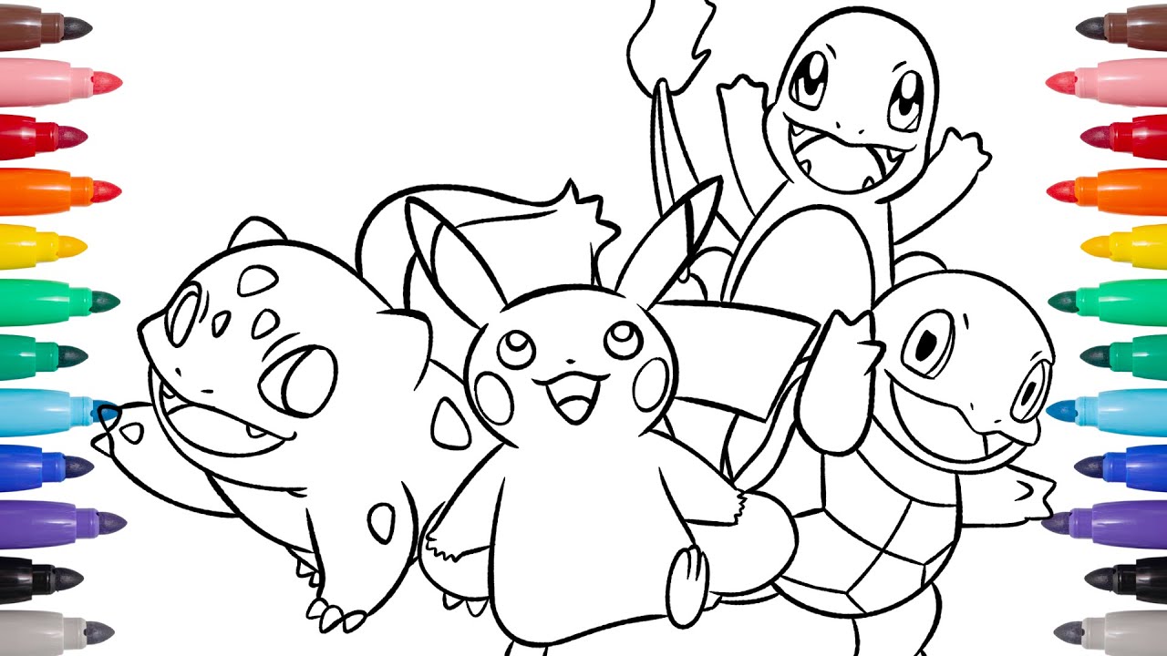 Pokemon Colouring Pages Starters