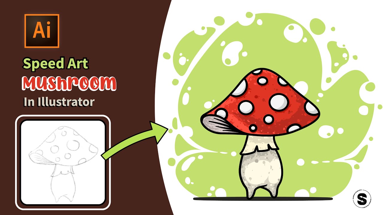 Mushroom Illustration Process How To Make Cute Mushroom Character In