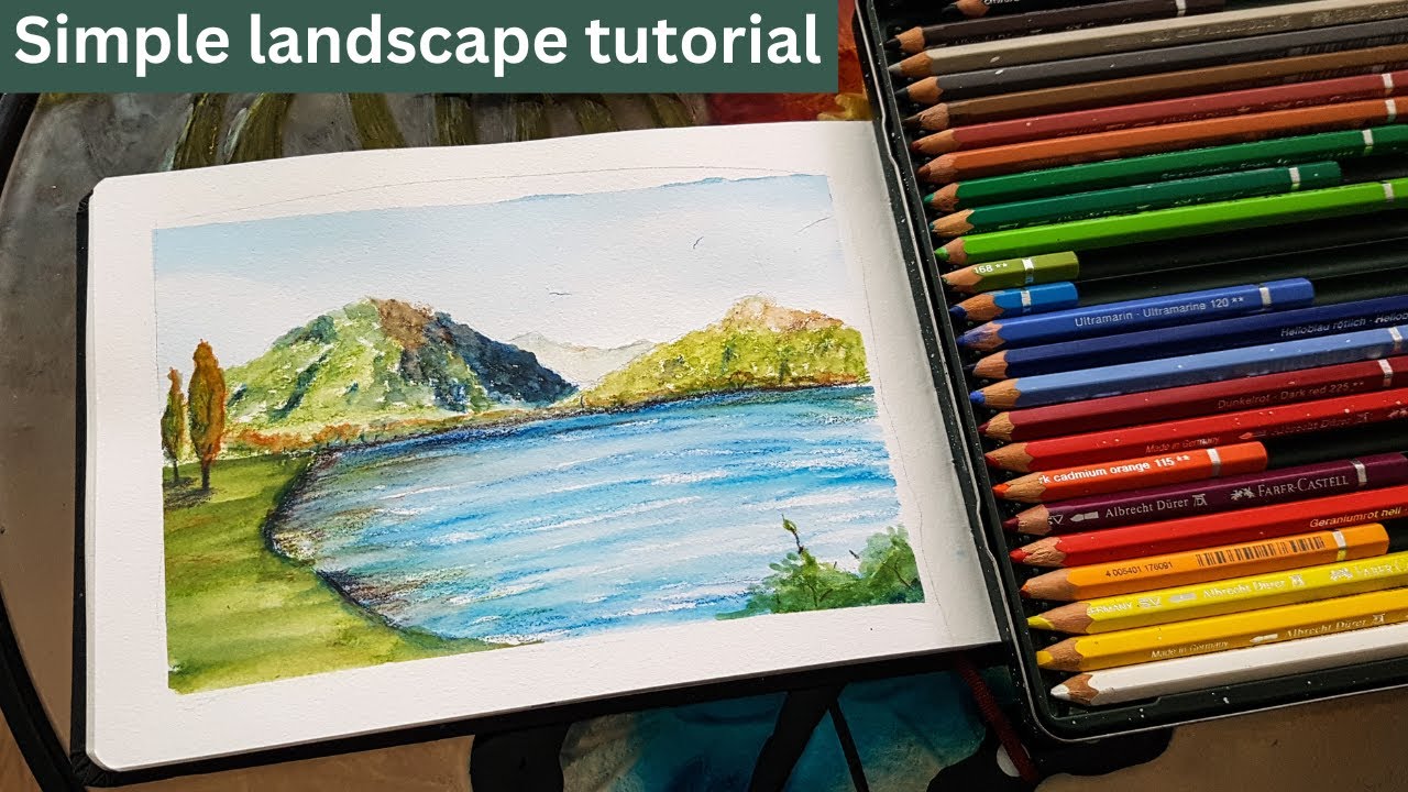Watercolor Pencil Landscape Tutorial Youtube