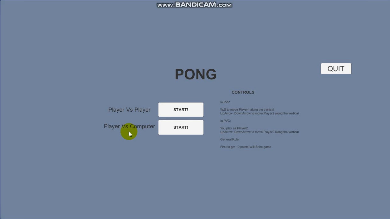 Pong Made By Unity3d Youtube