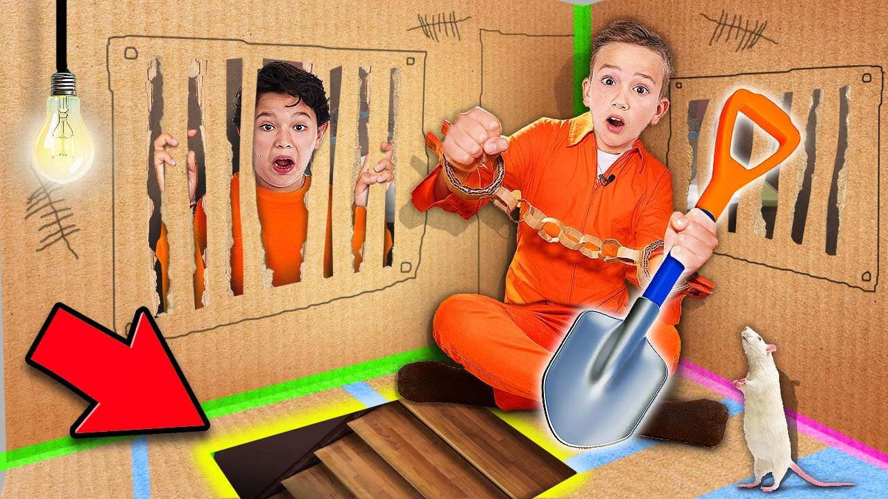 Escape From Cardboard Prison Challenge Youtube