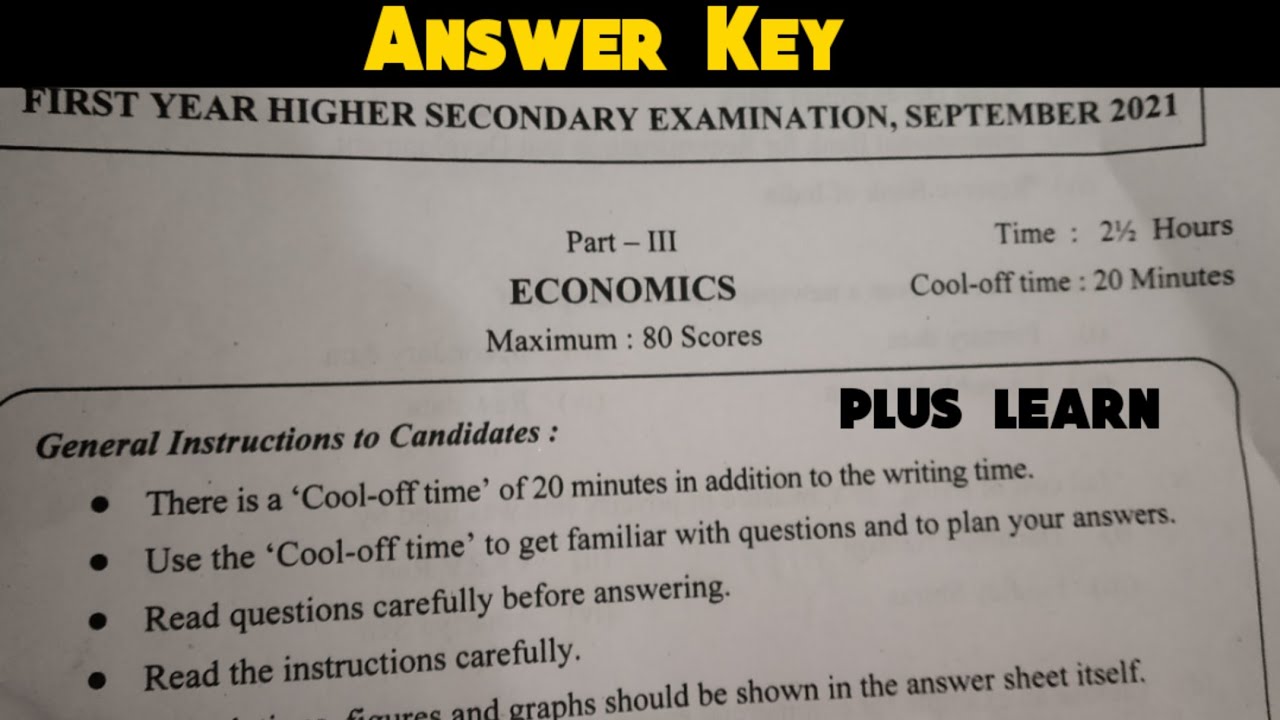 Plus One Economics Answer Key Plus Learn Youtube