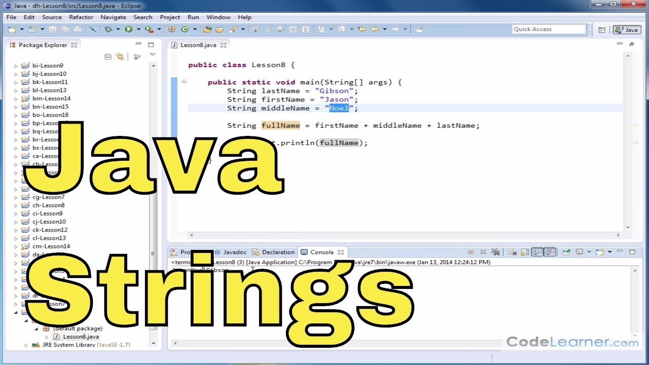 Java Tutorial 08 Combining Strings Concatenation Youtube