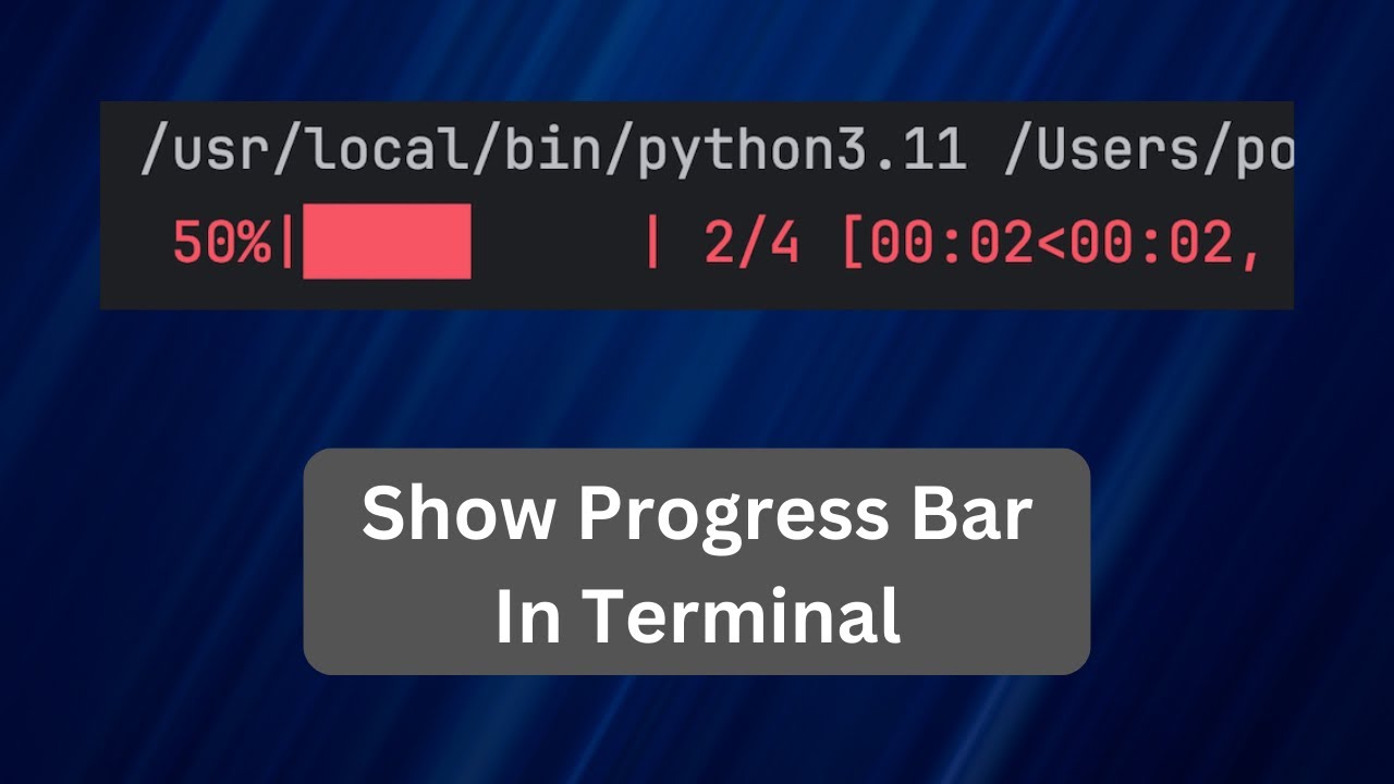 Python Progress Bar In Terminal With Tqdm Library Youtube