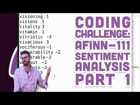 Coding Challenge 44 Afinn 111 Sentiment Analysis Part 1 Youtube