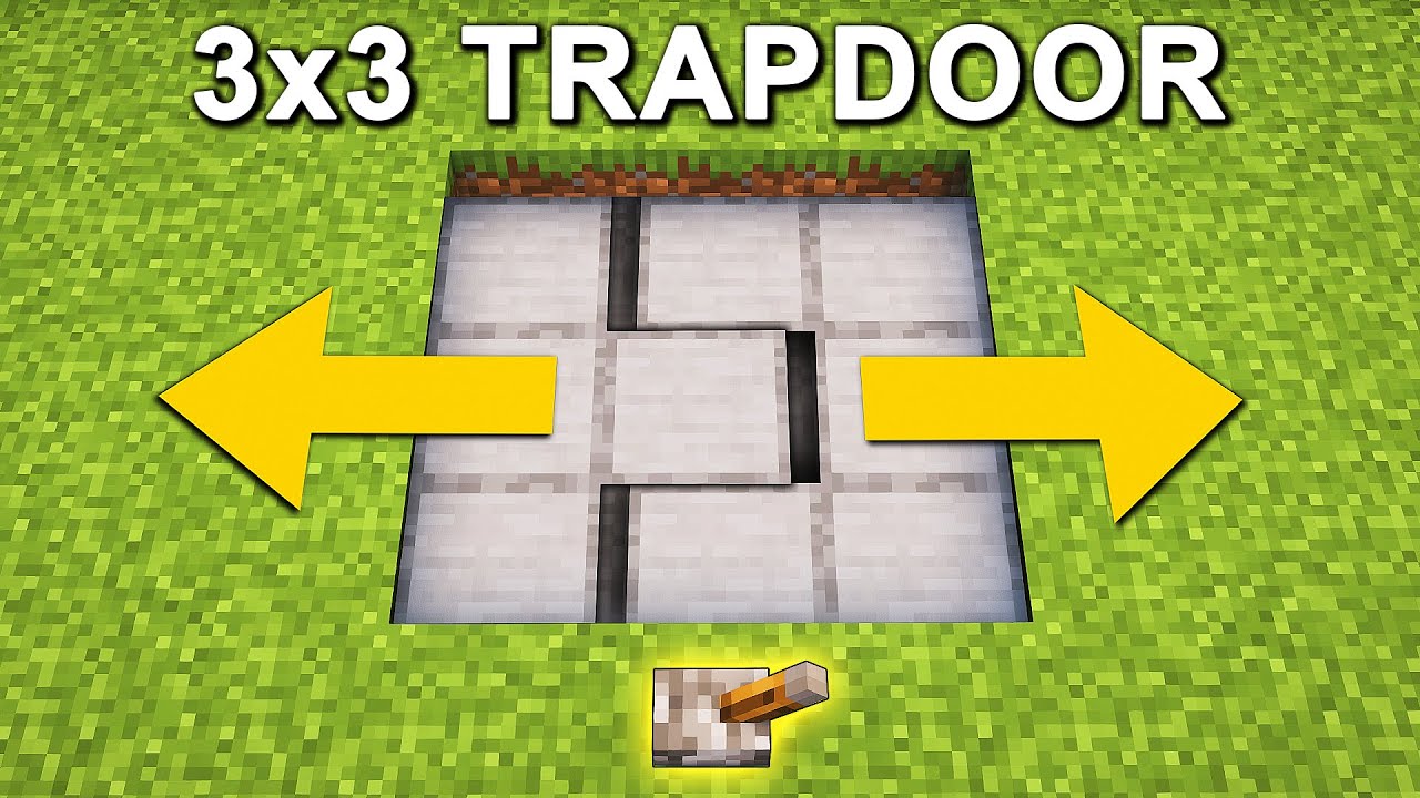 Easy 3x3 Secret Trapdoor In Minecraft Tutorial Youtube