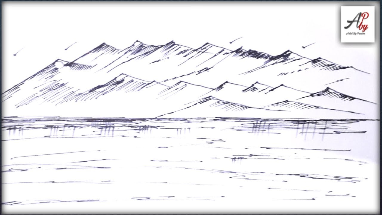 Landscape Tutorial Easy Landscape For Beginners Landscape Drawing Youtube