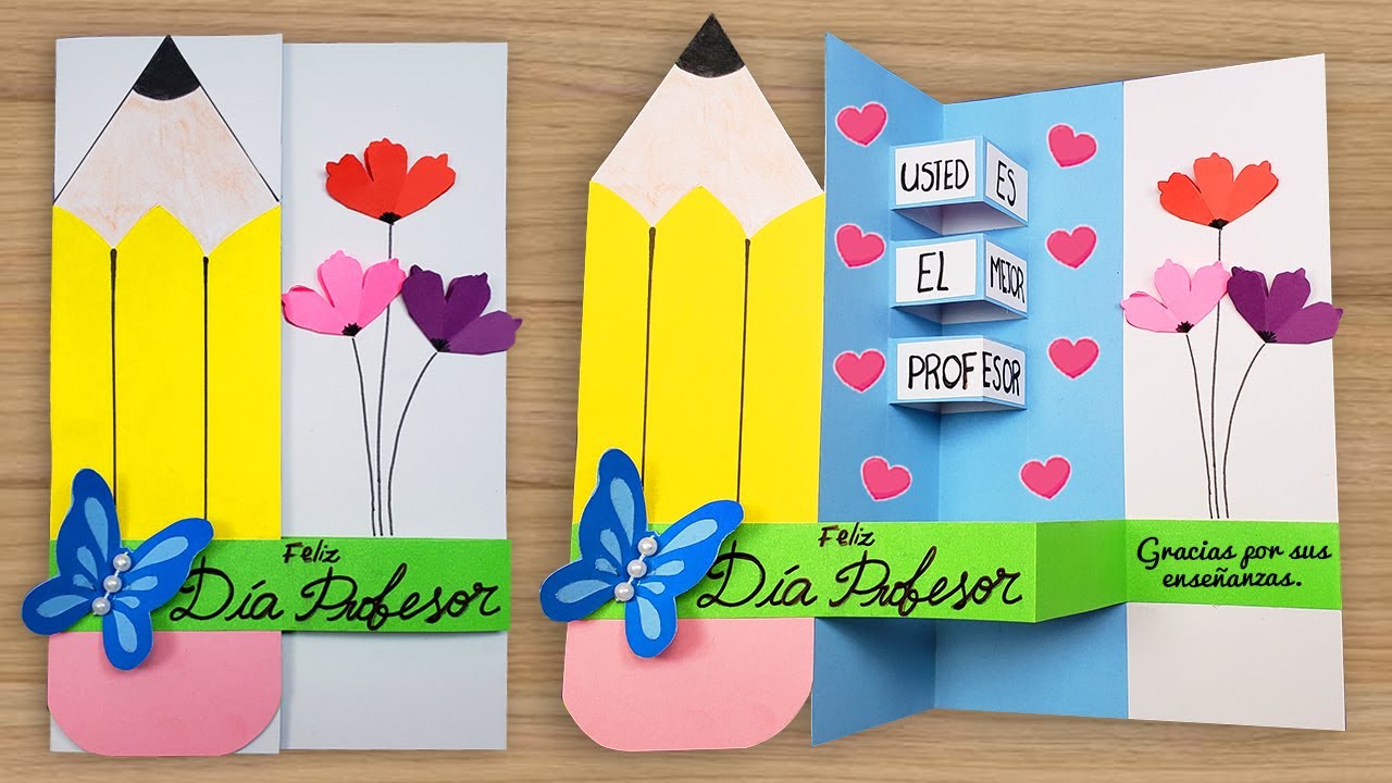 рџґ Hermosa Tarjeta Pop Up Para El Dг A Del Maestro Profesor Diy пёџ Teacher