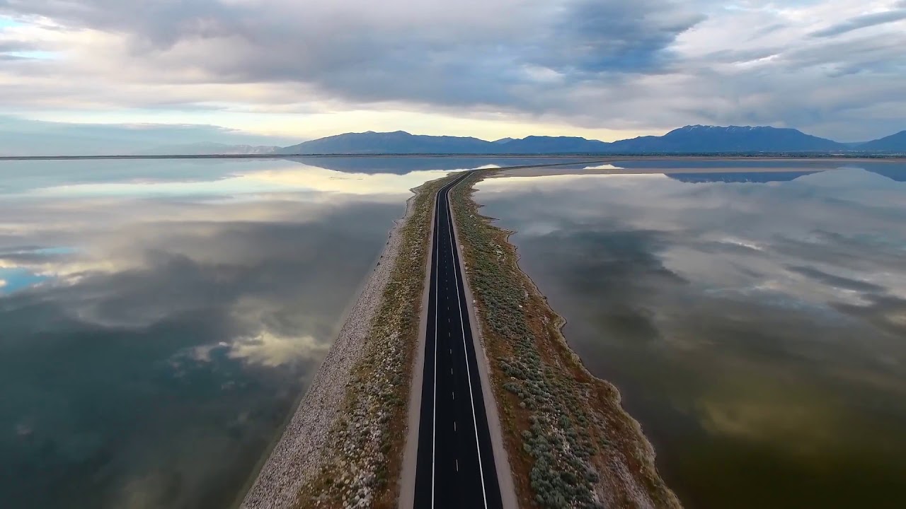 Stunning View Of Antelope Island Causeway On Great Salt Lake Utah Youtube