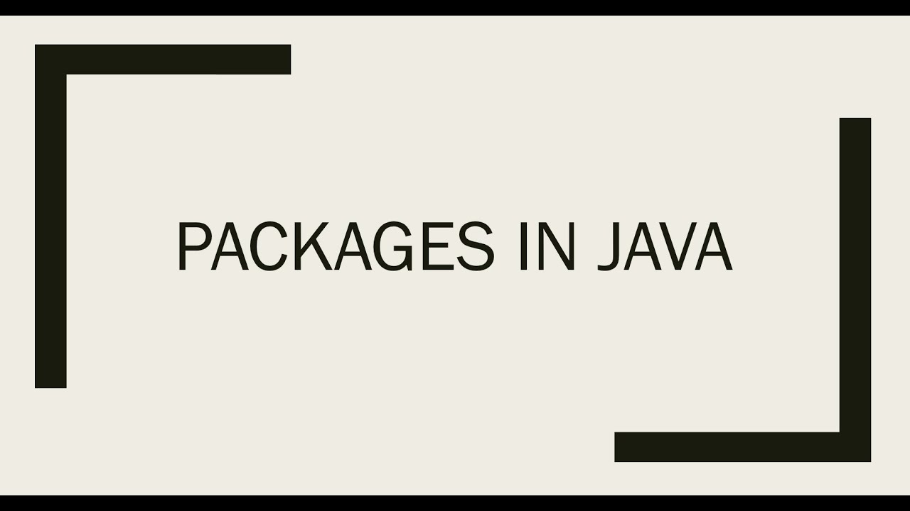 Packages In Java Youtube