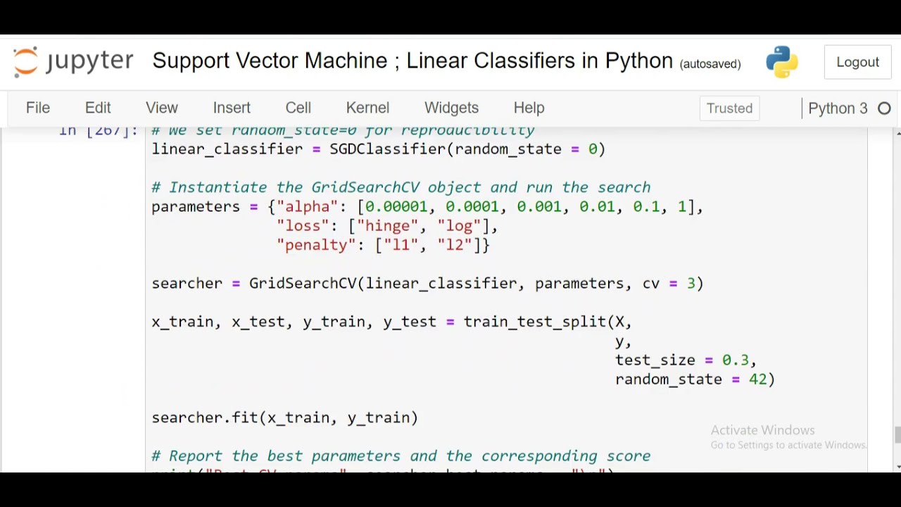 Support Vector Machine Linear Classifiers In Python Youtube