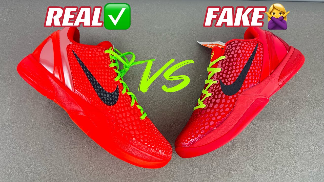 Real Vs Fake Nike Kobe 6 Protro Reverse Grinch Youtube