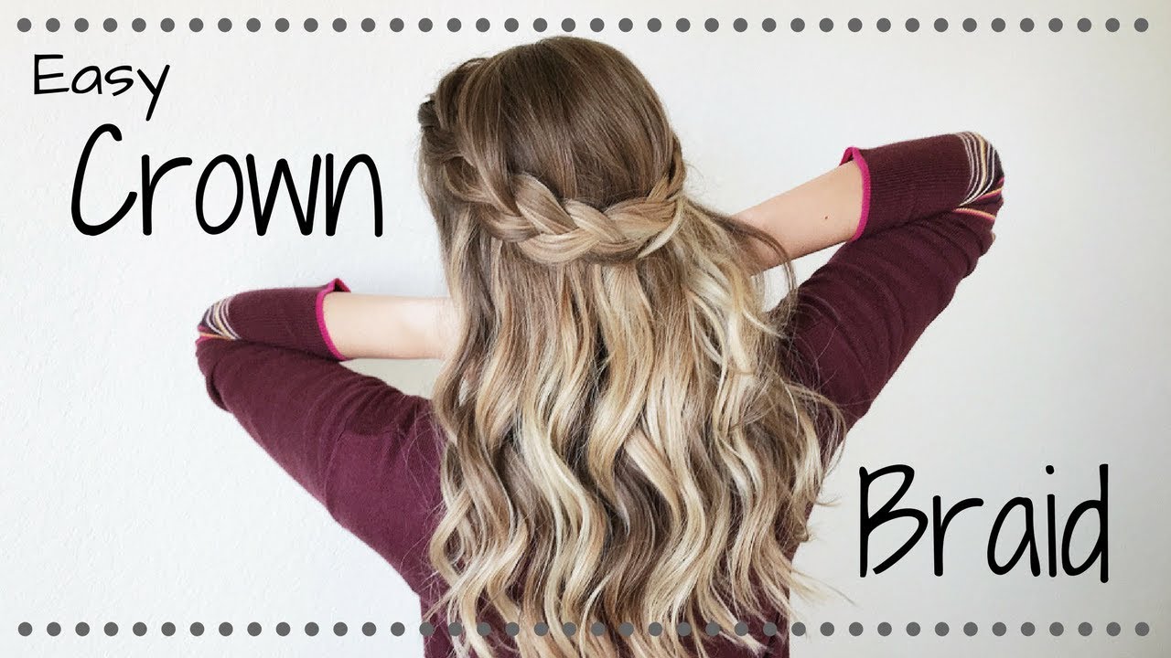 Simple Half Up Crown Braid Hazel Darling Youtube