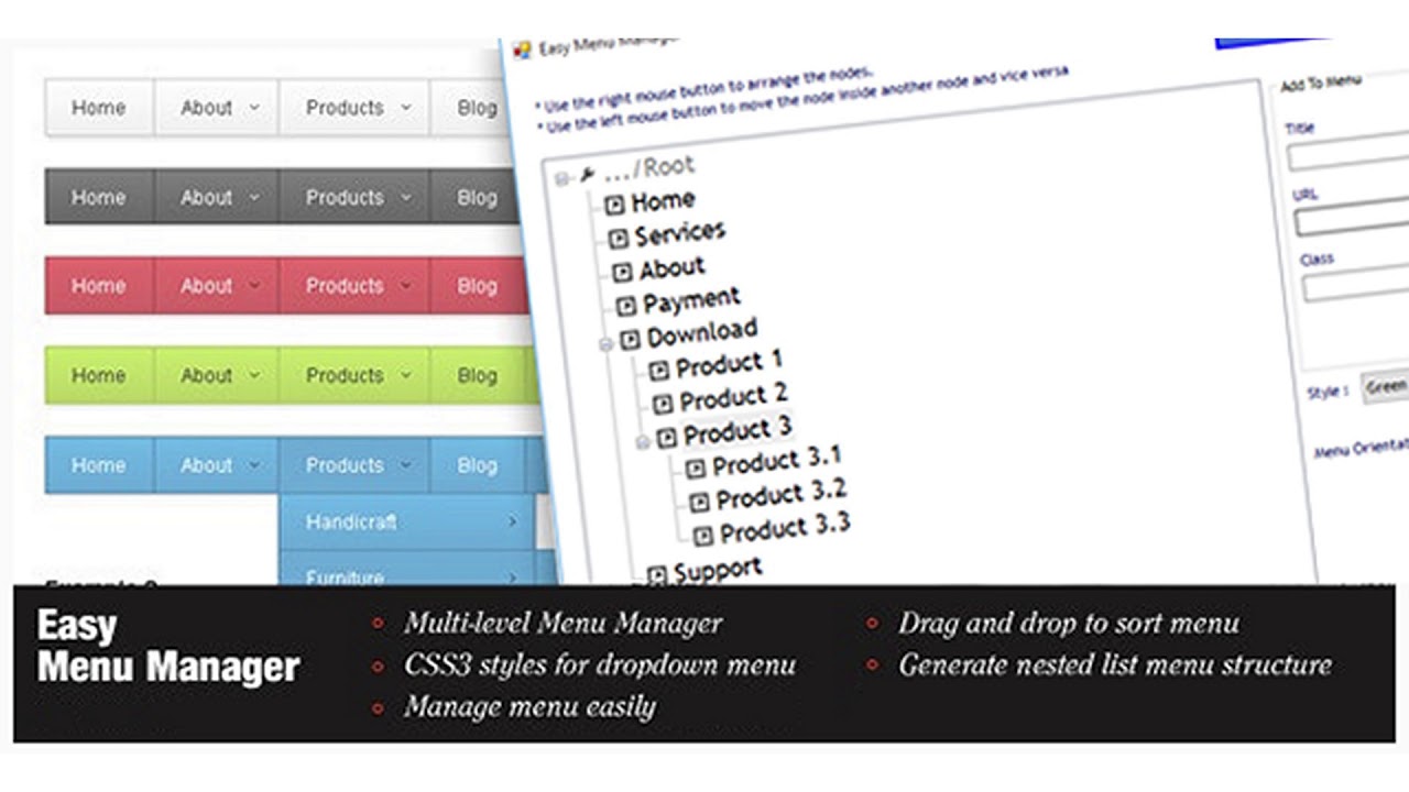 Easy Menu Manager Codecanyon Scripts And Snippets Youtube