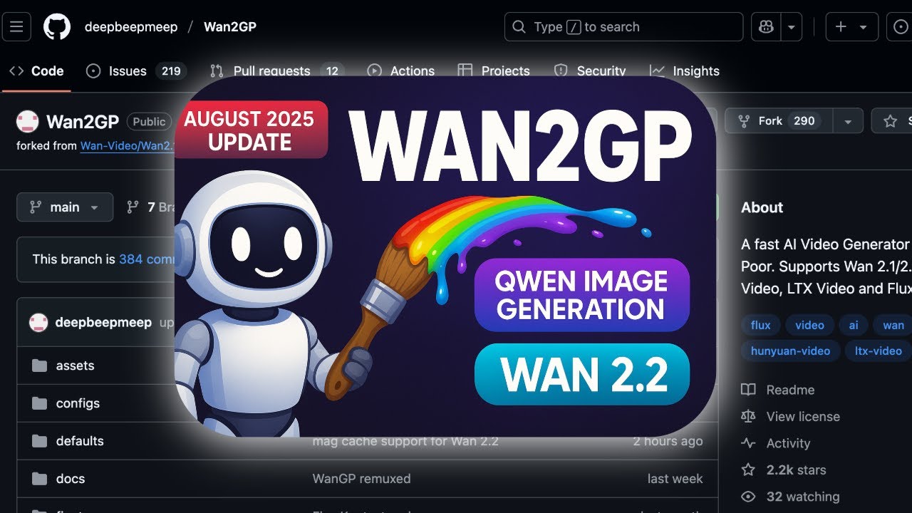 Wan2gp Update Qwen Image Generation Wan 2 2 Live Demos Youtube