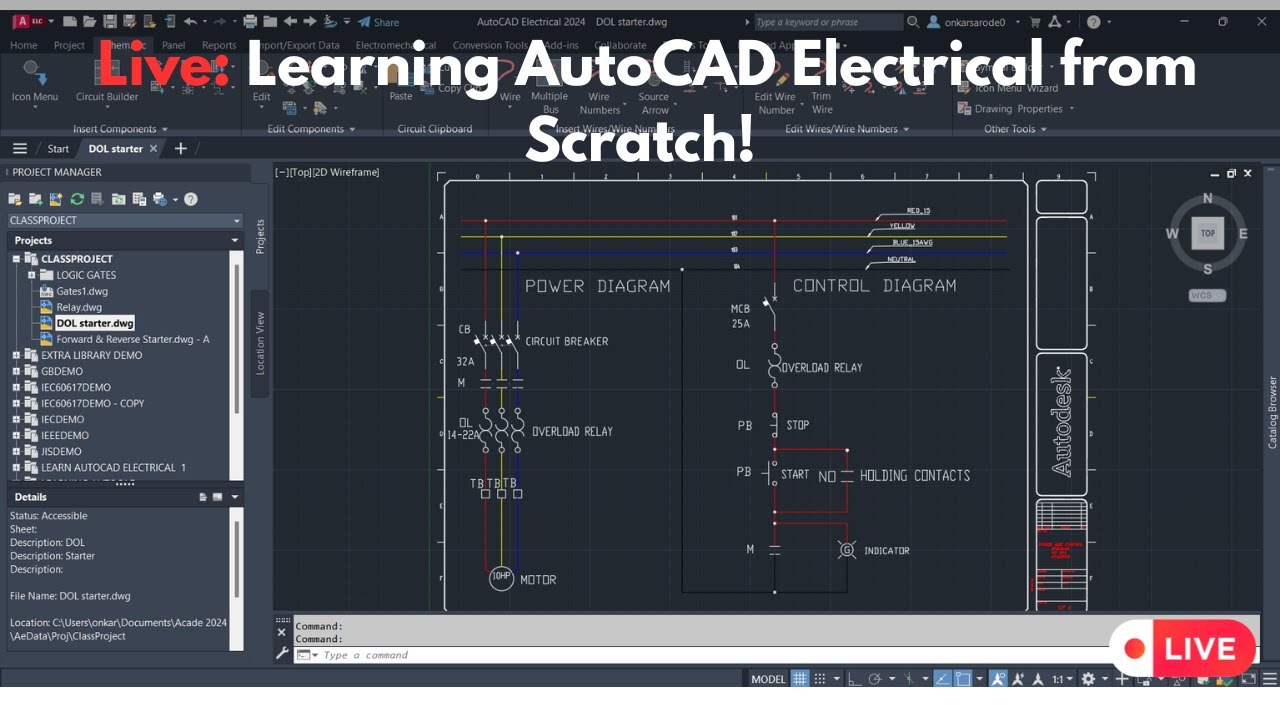 Live Learning Autocad Electrical From Scratch Youtube