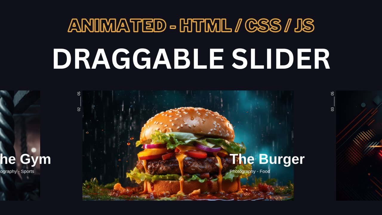 Animated Draggable Slider Html Css Js Tutorial Youtube