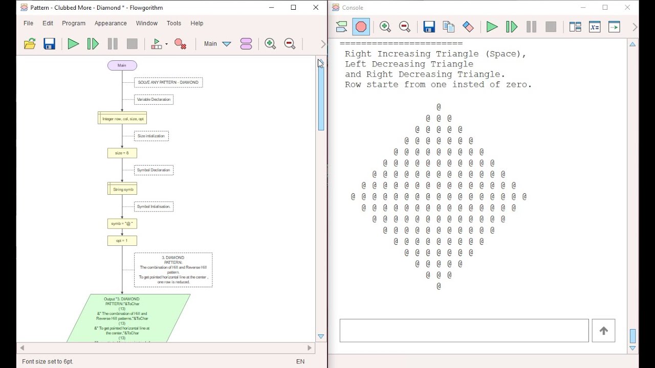 Pattern Diamond Flowgorithm Easy Coding Any Pattrn In Any