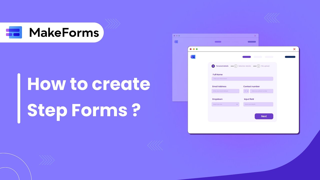 How To Create Step Forms Makeforms Youtube