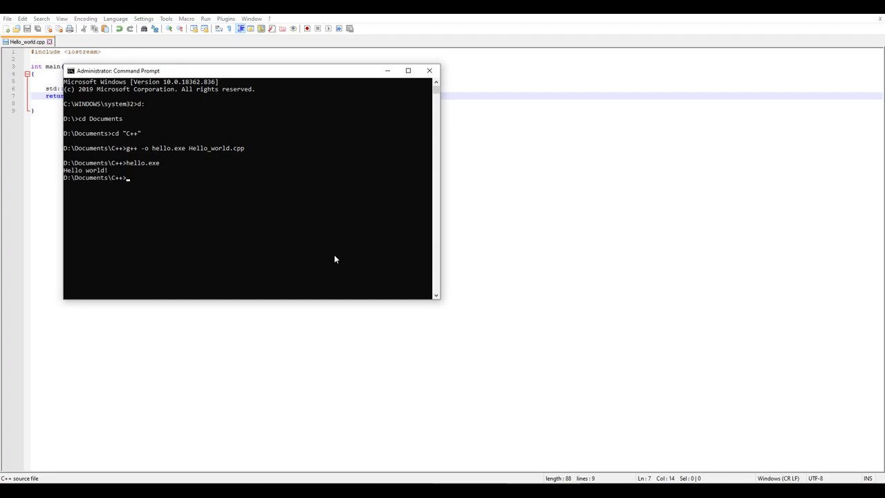 Hello World Program In C Youtube