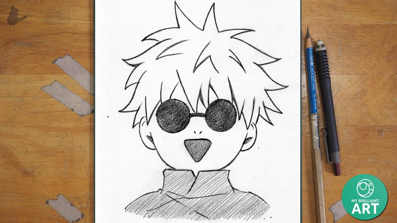 Cute Gojo Satoru Easy Drawing Tutorial For Beginners Youtube