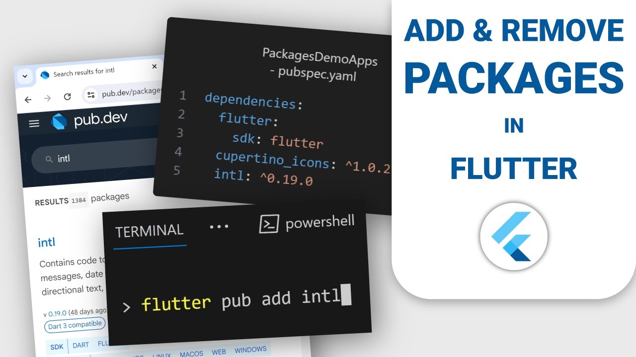 How To Add And Remove Packages In A Flutter Project Pub Dev Package