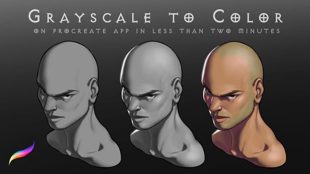 Grayscale To Color In Less Than Two Minutes Procreate Tutorial Youtube