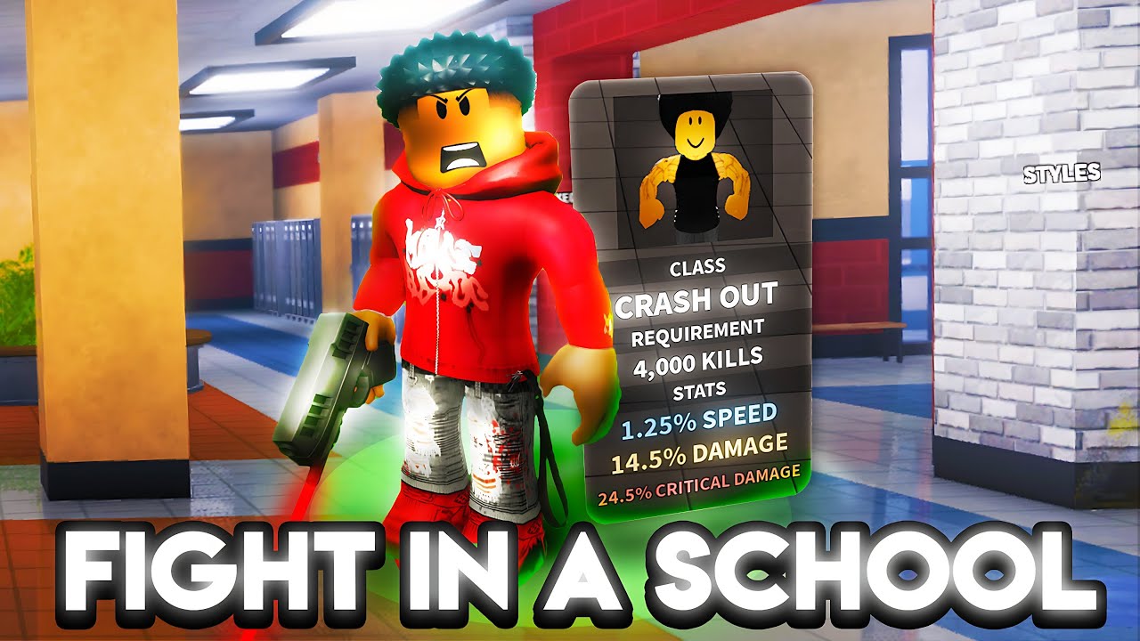 I Became A D1 Crashout In Roblox Fight In A School Youtube