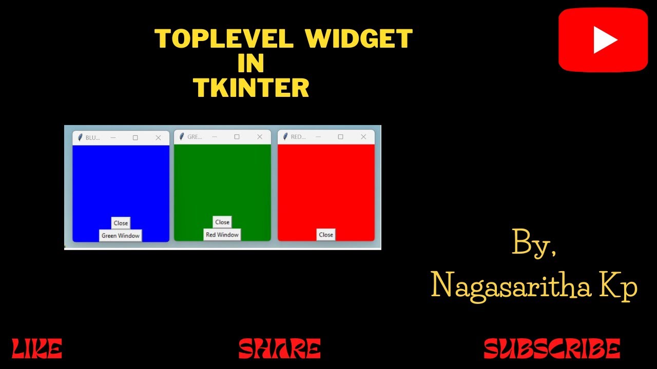T 37 Toplevel Widget In Tkinter Youtube