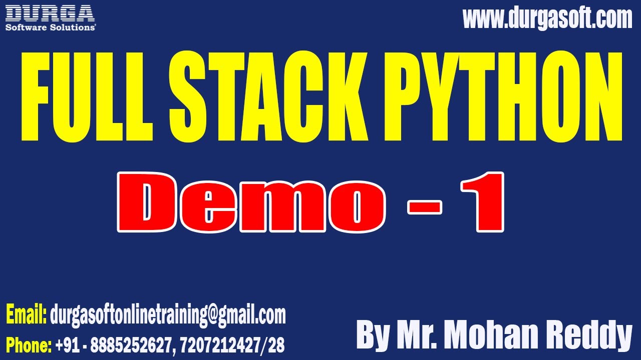Full Stack Python Tutorials Demo 1 By Mr Mohan Reddy On 04 11