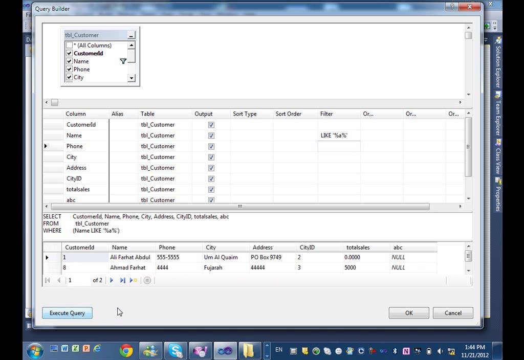Introduction To A Database Application Part5 Query Builder Youtube