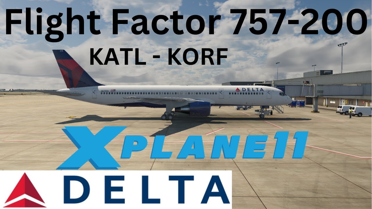 X Plane 11 Flight Factor 757 200 Delta Atlanta Norfolk Dl1504 Live