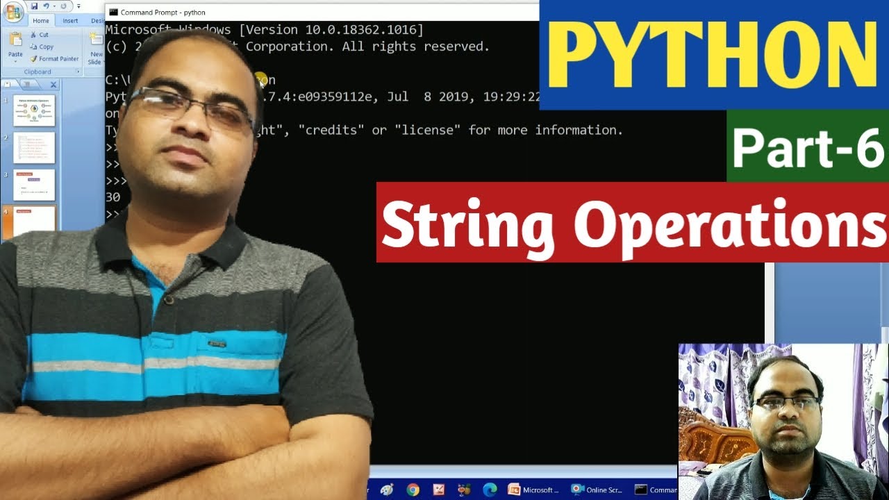 Python Part 6 String Operations Youtube