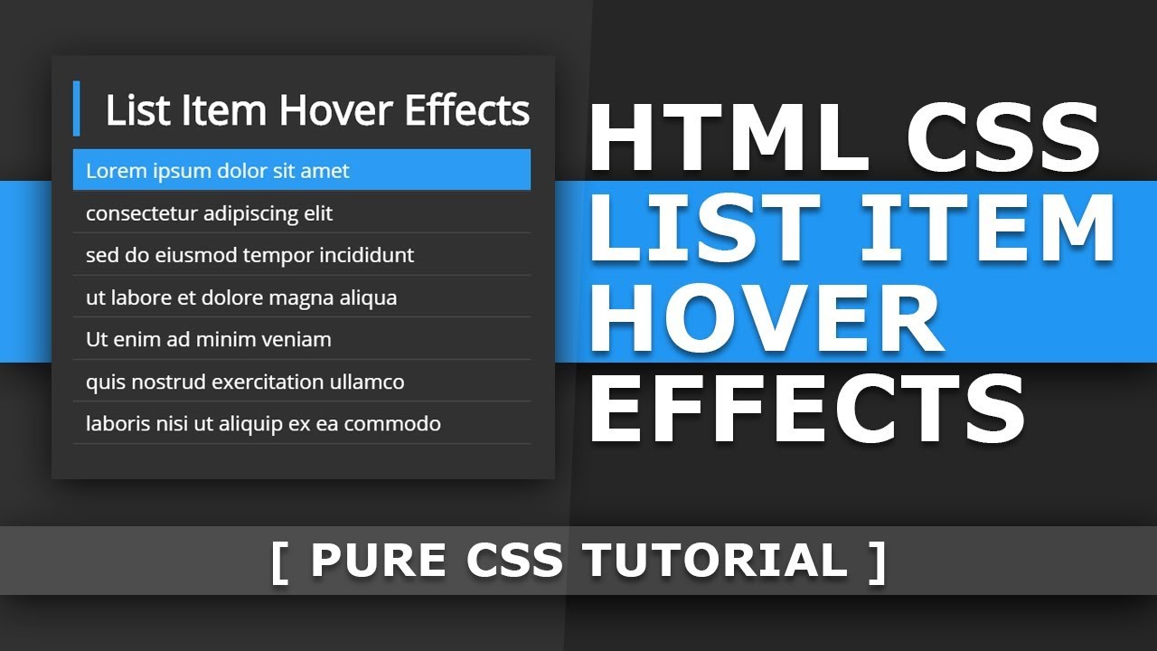 Html Css List Item Hover Effects Cool Css Hover Effects Pure Css