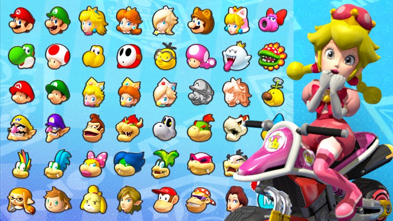 Mario Kart 8 Deluxe All Characters Dlc Included Youtube