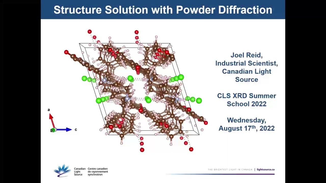 Structure Solution With Powder Diffraction Joel Reid Youtube