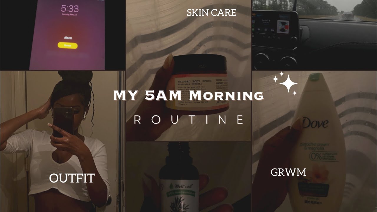 My Realistic 5am Highschool Morning Routine Grwm Youtube