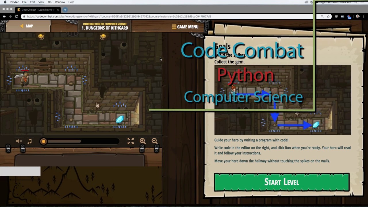 Code Combat Dungeons Of Kithgard Level 1 Python Tutorial With