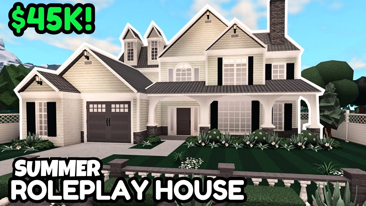 45k Modern Summer Bloxburg Roleplay House Build 2 Story Youtube