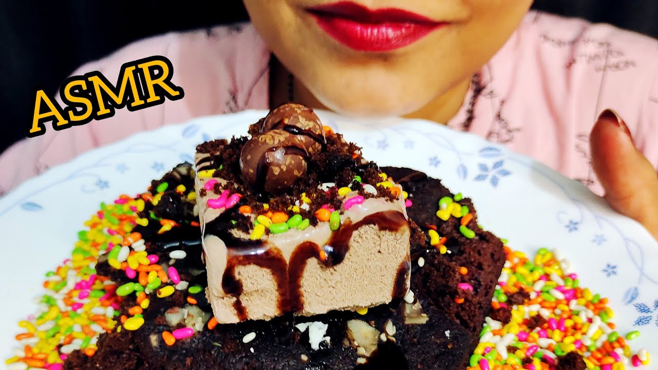 Asmr Chocolate Ice Cream Chocolate Cake Youtube