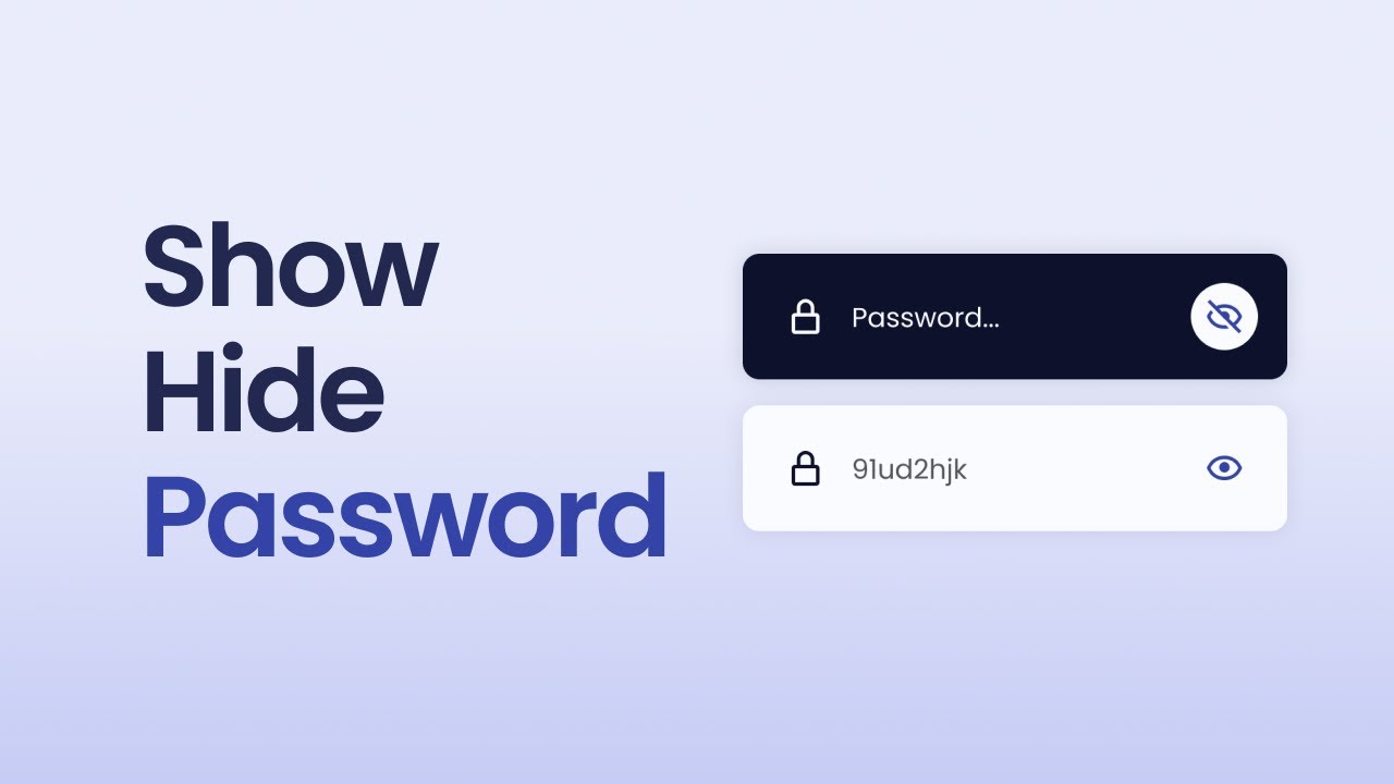 Show Hide Password Using Html Css Javascript рџ ѓпёџ Youtube