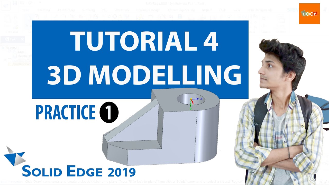 Solid Edge Tutorials 4 3d Modelling Practice 1 Behindloop Youtube