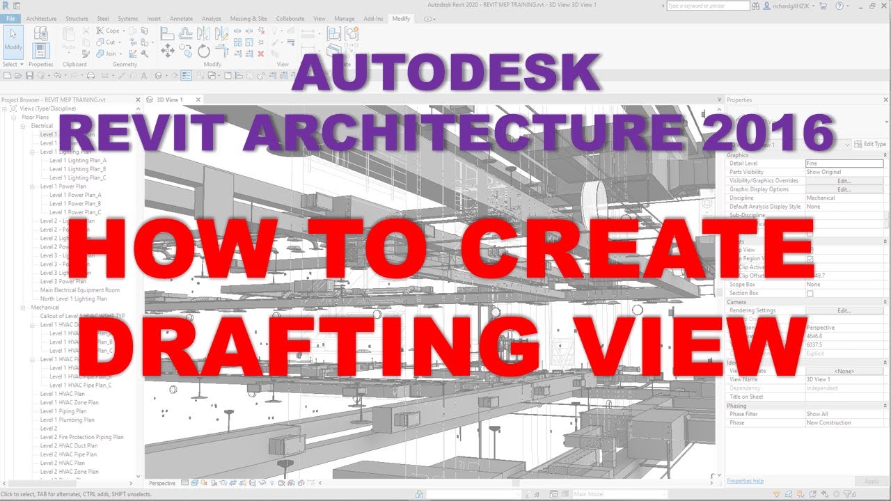 Revit Architecture 2016 How To Create Drafting View Youtube