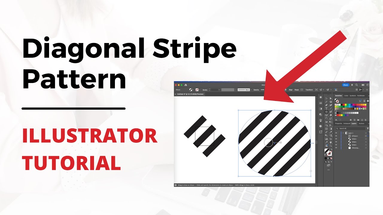 Diagonal Stripe Pattern In Illustrator Youtube