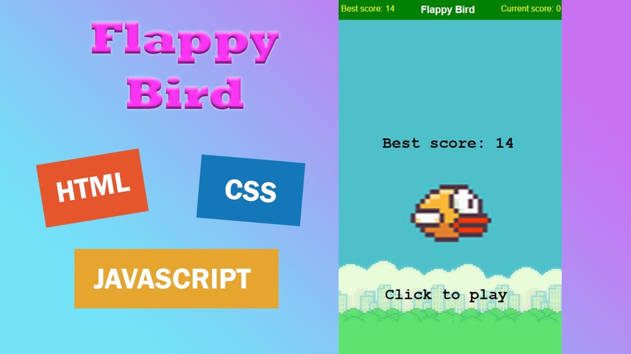 Flappy Bird Game Using Html Css Javascript Javascript Games Youtube