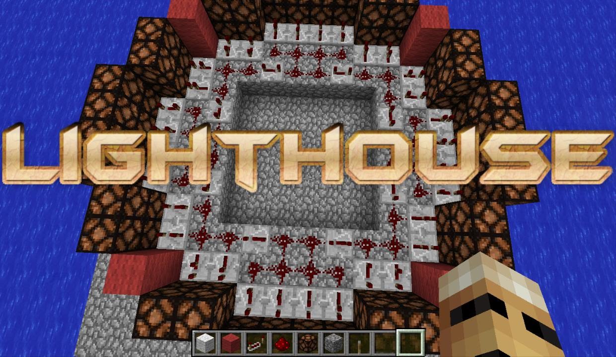 Minecraft Lighthouse Tutorial With Revolving Redstone Lamps Youtube