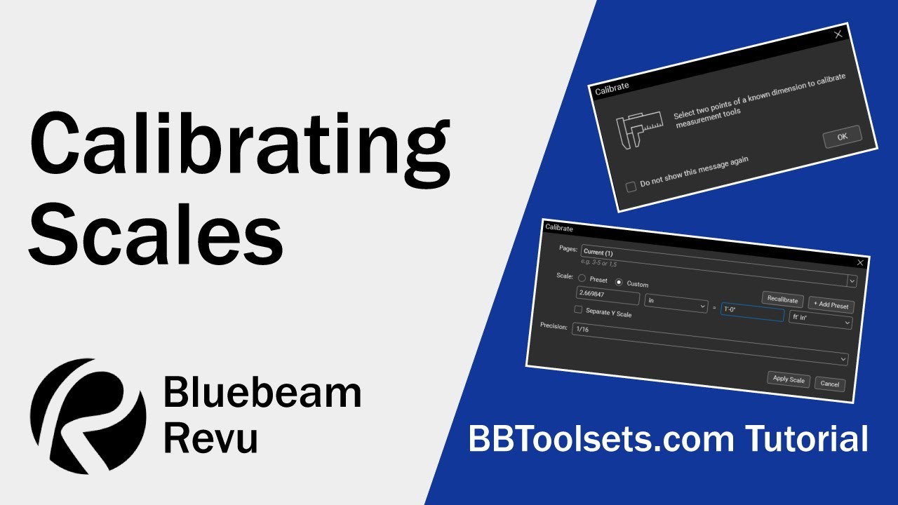 How To Calibrate Scale In Bluebeam Revu Youtube
