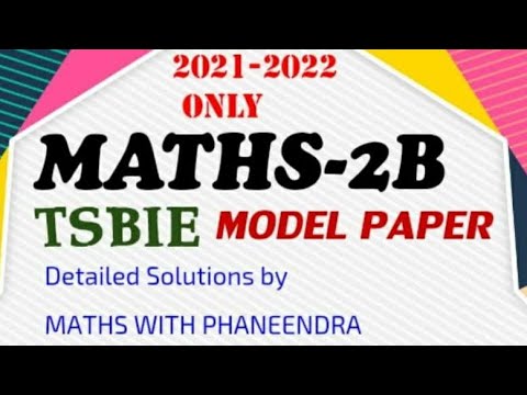 Maths Iib Intermediate Second Year Ts Model Paper 2021 22only With