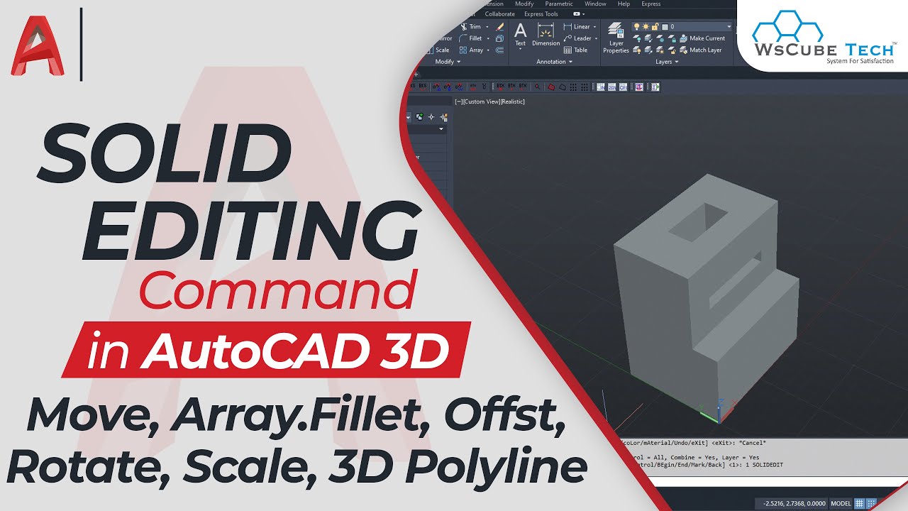 How To Edit Solid In Autocad 3d Solid Editing Command In Autocad